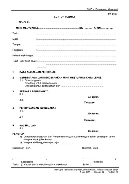 Borang pk 07 5 borang maklum balas | DOC