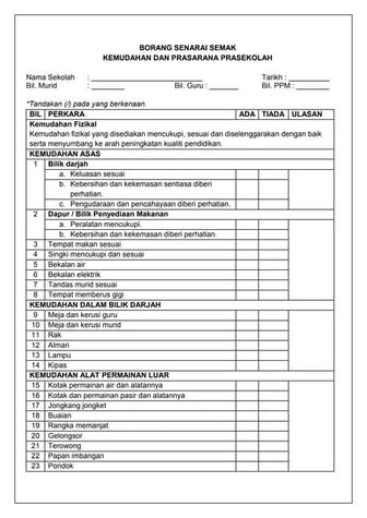 Borang senarai semak | PDF