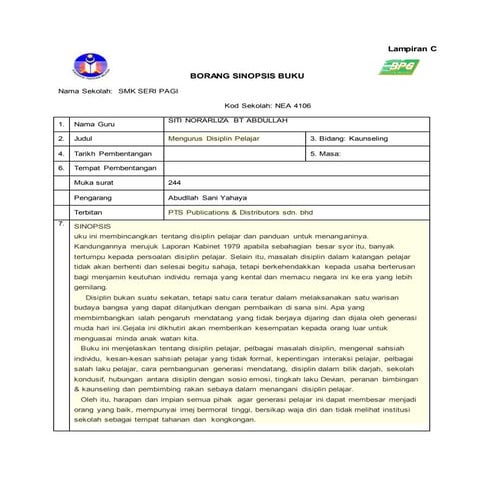 Borang ulasan buku | DOC