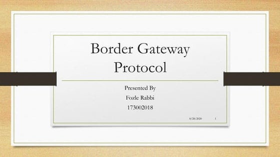 Border gateway protocol | PPTX