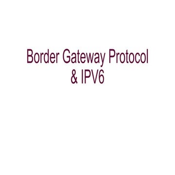 Border Gateway Protocol & IPV6.pptx