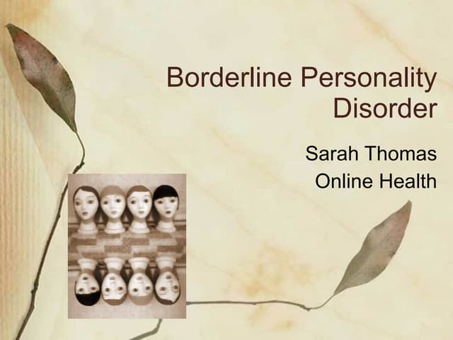 BODERLINE PERSONALITY DISORDER | PPTX
