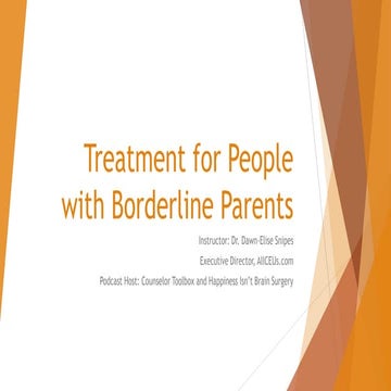 Treatment for People with Borderline Parents | PPT