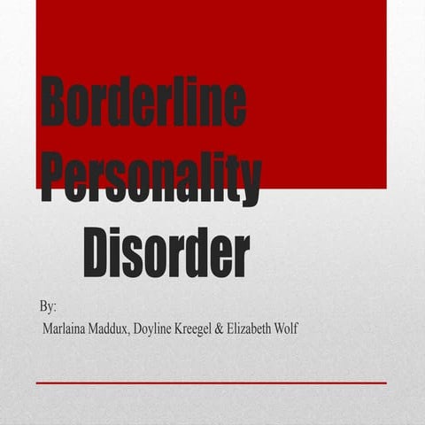 Borderline personality disorder | PPTX