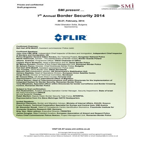 SMi Group's 13th annual Border Security 2020 conference | PDF
