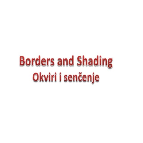Borders shading | PPT