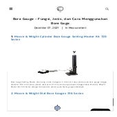Bore Gauge - Fungsi, Jenis, dan Cara Menggunakan Bore Gage | PDF