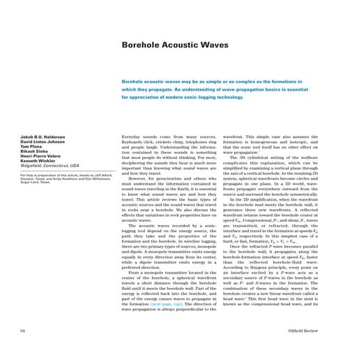 Borehole Acoustic Waves Pdf