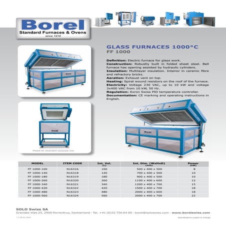 Borel Swiss Fixed Crucible Melting Furnace 1200°C | PDF