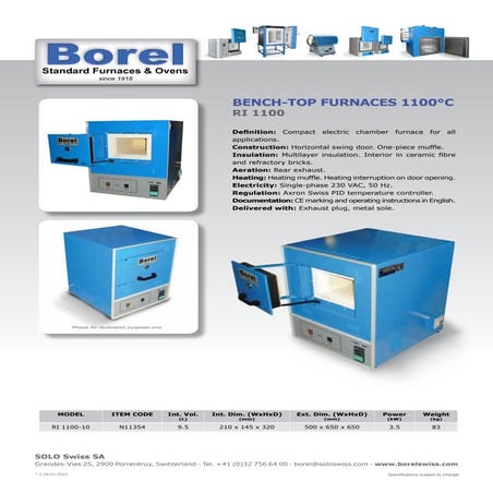 Bench-top furnaces 1100°C | PDF