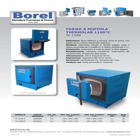 Forno a muffola Thermolab 1100°C | PDF