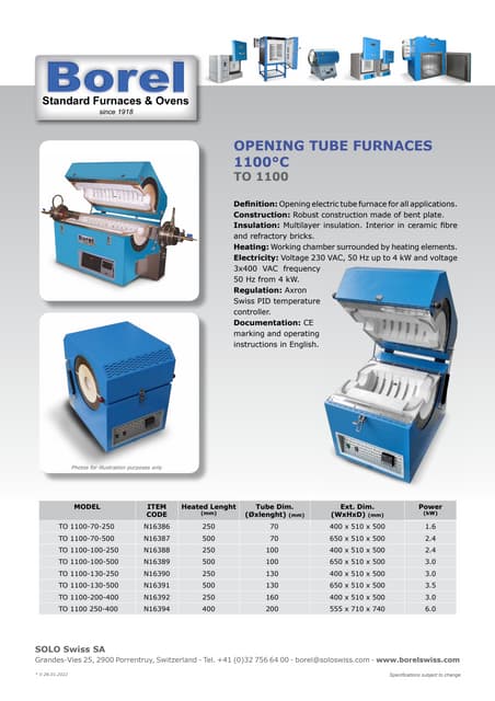 Borel Swiss Glass Furnace 1000°c Pdf