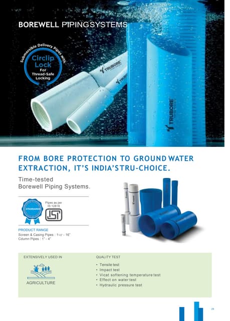 Borewell piping system - Trubore Pipes | PDF | Technology & Computing