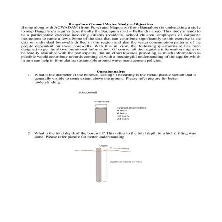 Borewell questionnaire | PDF