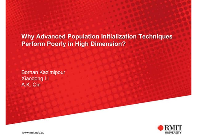 Why advanced population initialization techniques perform poorly in ... Why advanced population initialization techniques perform poorly in ...