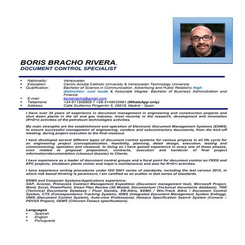 Boris Bracho current cv 2021 | PDF