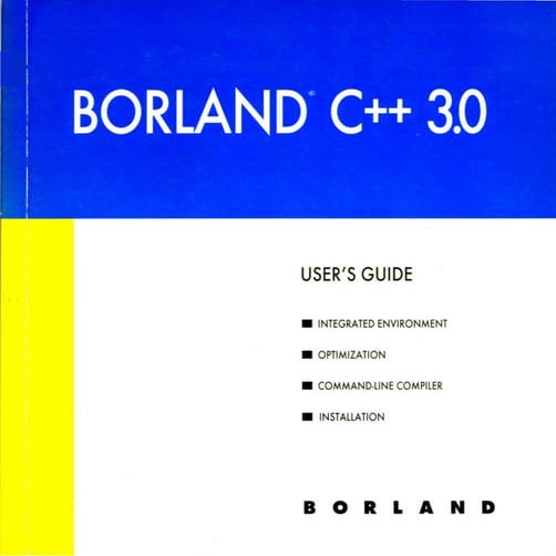 Borland c++ version_3.0_users_guide_1991 | PDF