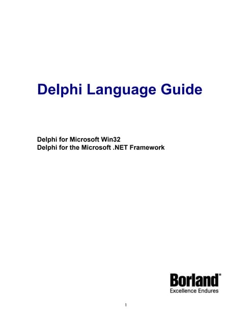 Borland Delphi Delphi Programming Language Guide Pdf 0562