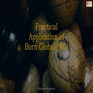 Practical Application of Born global, Deliveroo, | PPT