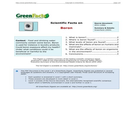 Scientific Facts on Boron | PDF