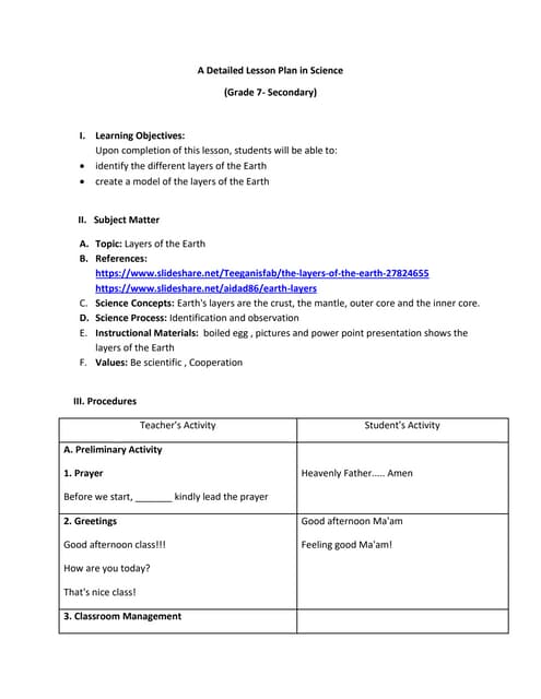 LESSON PLAN SCIENCE 7 ECOSYSTEM BIOTOC AND ABIOTIC FACTORS | DOCX