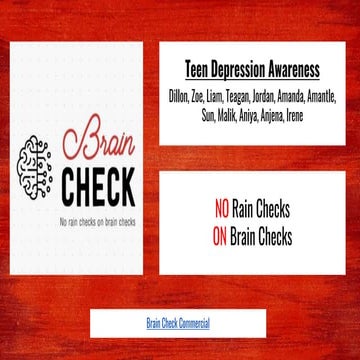 2019 Ambassador Leaders Community Action Plan - Brain Check | PPT