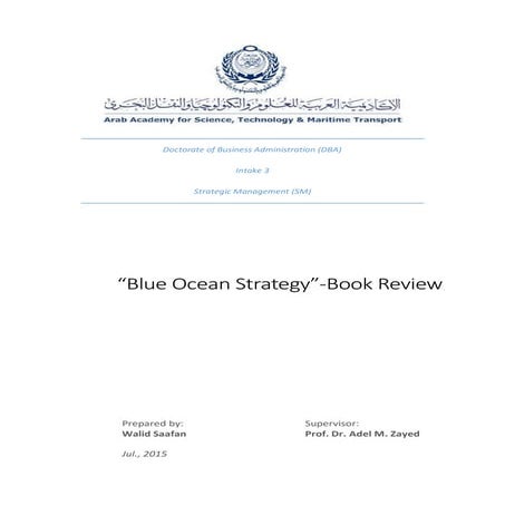 'Blue Ocean Strategy' book review | PDF