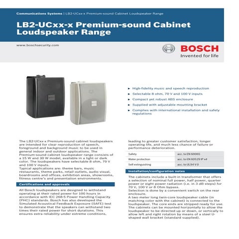 BOSCH LB2-UC30-L | PDF | Home Appliances | Home & Garden