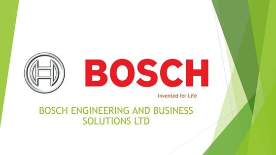 BOSCH | PPTX | Automotive Industry | Industries