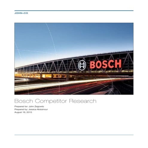 Bosch Competitive Analysis | PDF