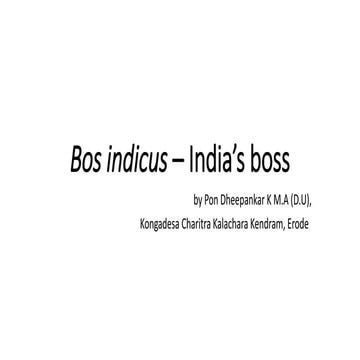 Bos indicus – india’s boss | PPT