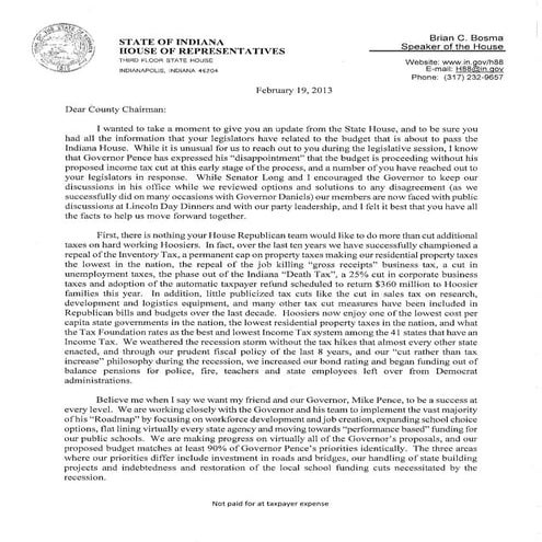 Bosma letter to county chairman | PDF