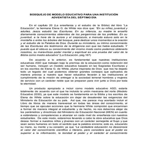 Bosquejo de modelo educativo | DOCX
