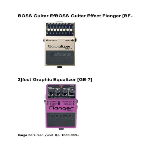 Boss guitar ef boss guitar effect flanger | PDF