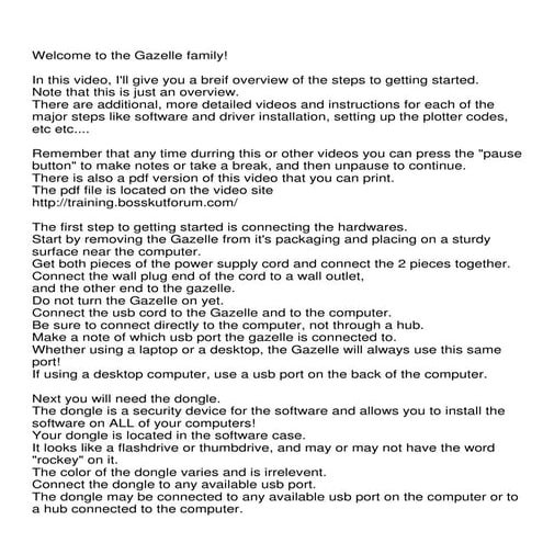 Bosskut gazelle manual | PDF