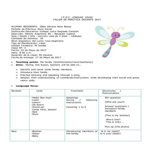 TPD - Kindergarten - Lesson 2 | DOCX