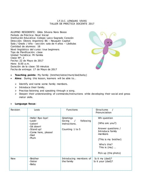 Family lesson 1 lesson plan | PDF
