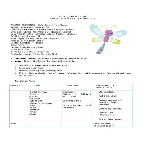 TPD - Kindergarten - Lesson 3 | DOCX