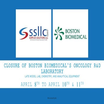 Online Auction of Assets from Boston Biomedical's Oncology R&D ...