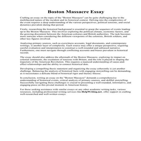 Boston Massacre Essay | PDF