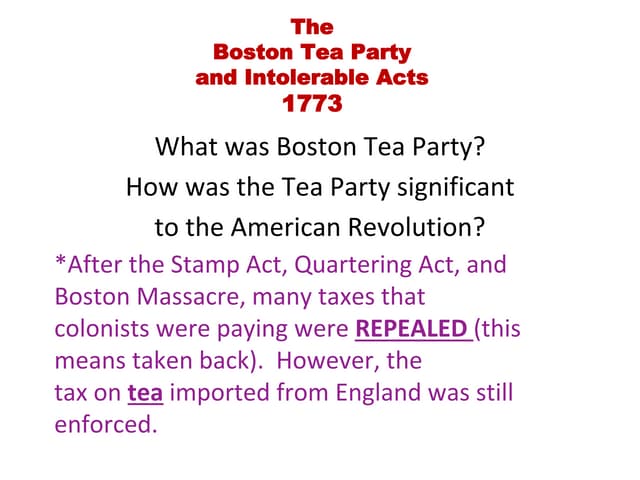 Boston tea party | PPTX