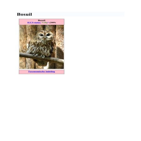 Bosuil | DOC