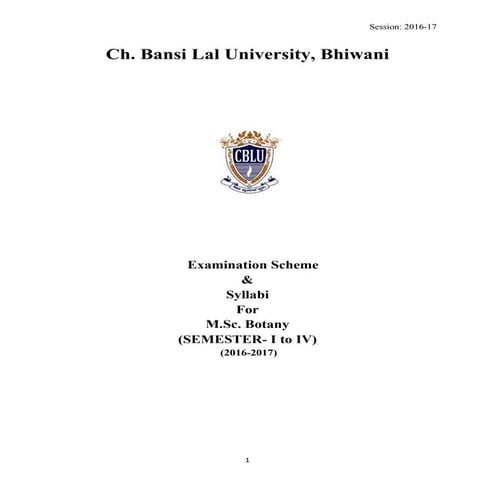 Botany 2016 17-syllabus(1) | PDF