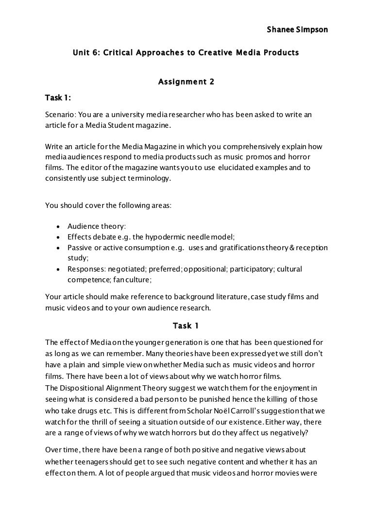 Unit 6 assignment 2 both tasks
