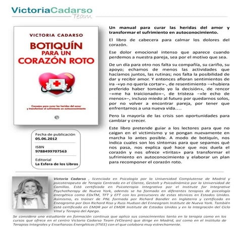 "Botiquín para un corazón roto" de Victoria Cadarso | PDF