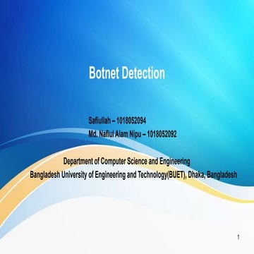 Botnet And Its Detection Techniques Pptx Internet Computing