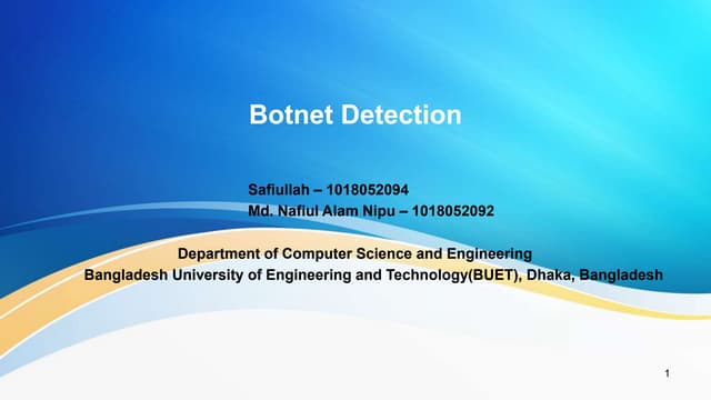 Botnet And Its Detection Techniques Pptx Internet Computing