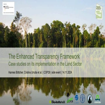 The Enhanced Transparency Framework: Case studies on its implementation in the Land Sector | PDF