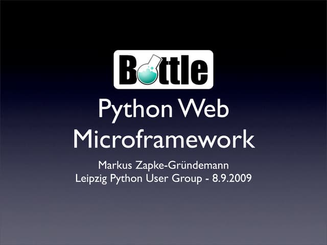 Bottle Python Web Microframework Ppt 7583