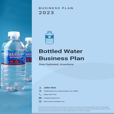 Bottled Water Business Plan Example | Upmetrics | PDF